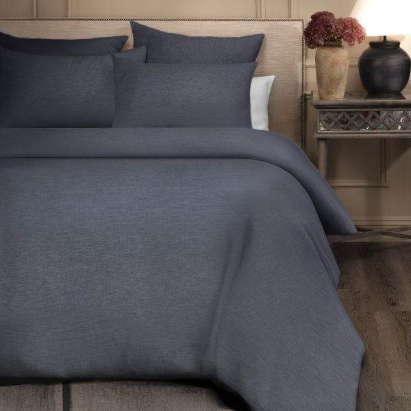 Damara Duvet Cover, Steel Blue