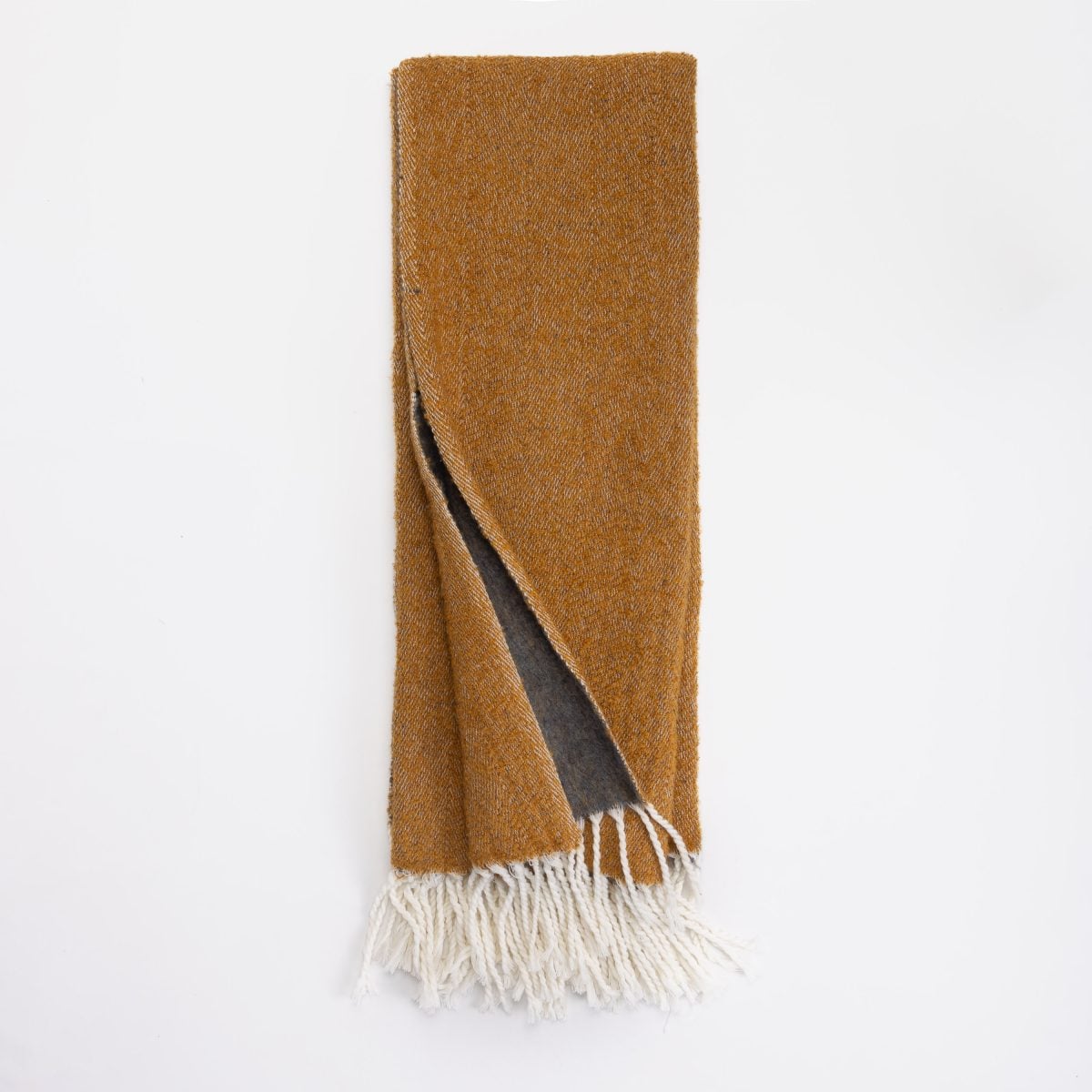 Ochre Throw - Reversible Woven Design | Amity Home